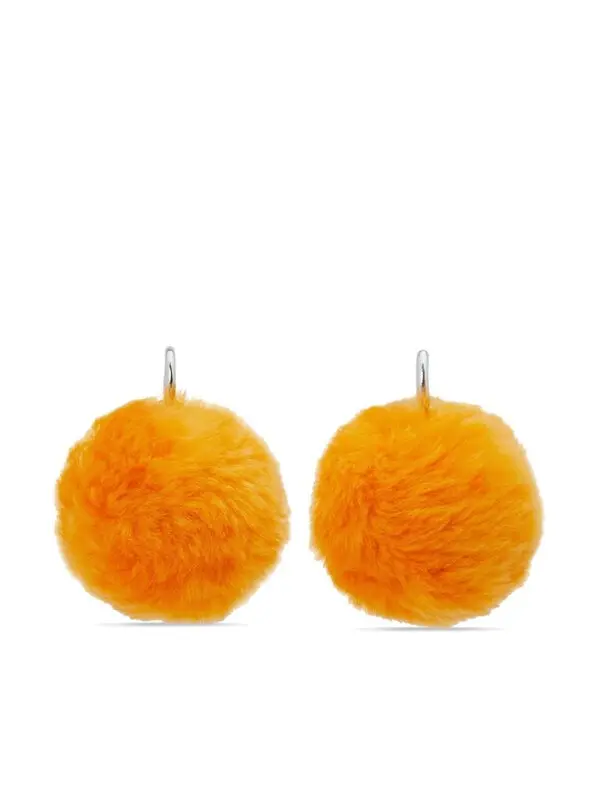 Marni Pom-pom Drop Earrings - Orange