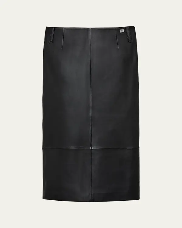 Marc Jacobs Leather Pencil Midi Skirt