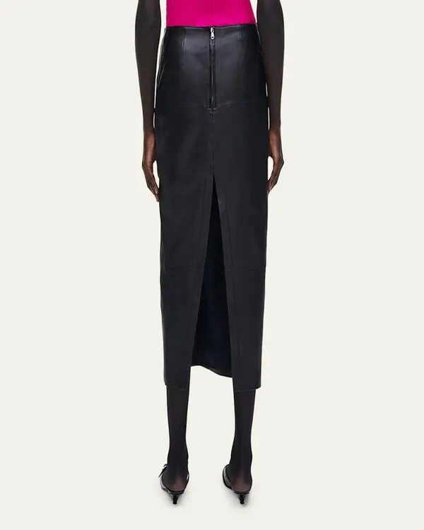 Marc Jacobs Leather Pencil Midi Skirt