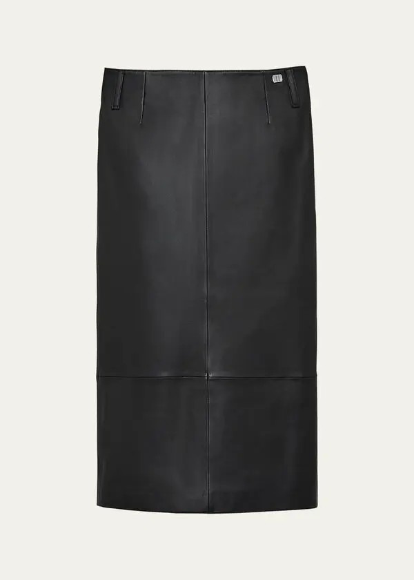 Marc Jacobs Leather Pencil Midi Skirt