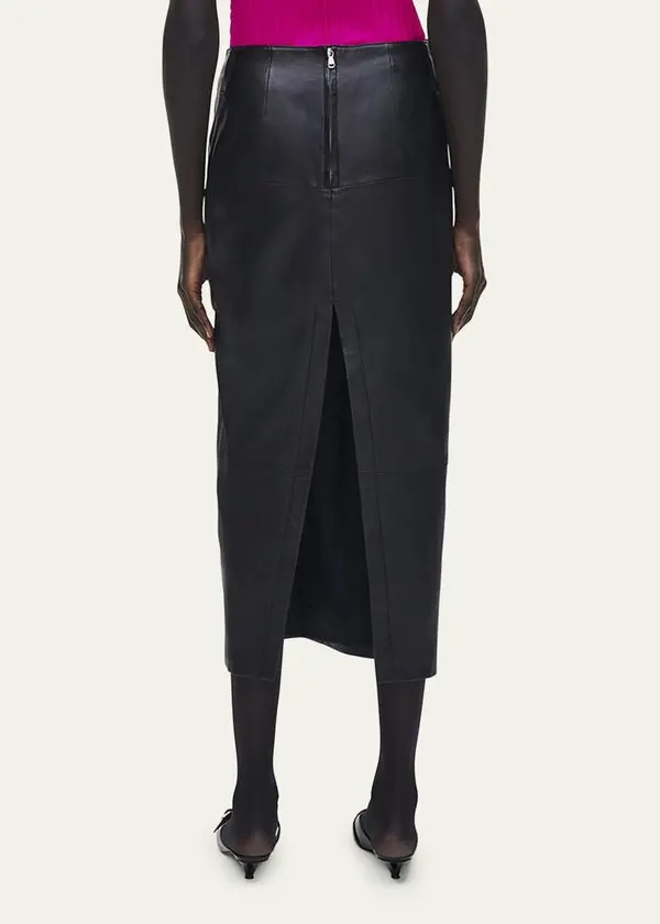 Marc Jacobs Leather Pencil Midi Skirt