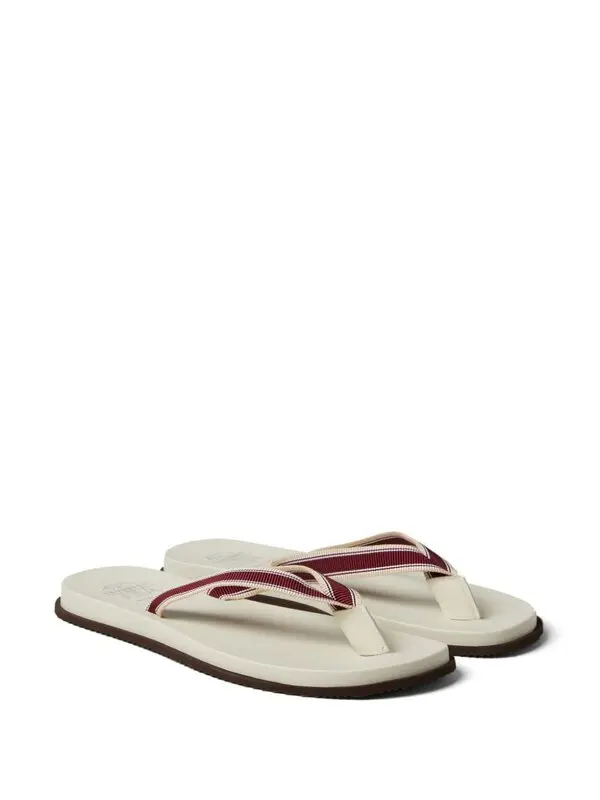 Brunello Cucinelli Stripe Detailed Flip Flops