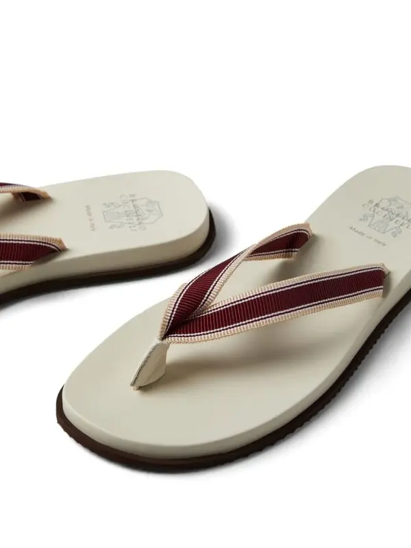 Brunello Cucinelli Stripe Detailed Flip Flops