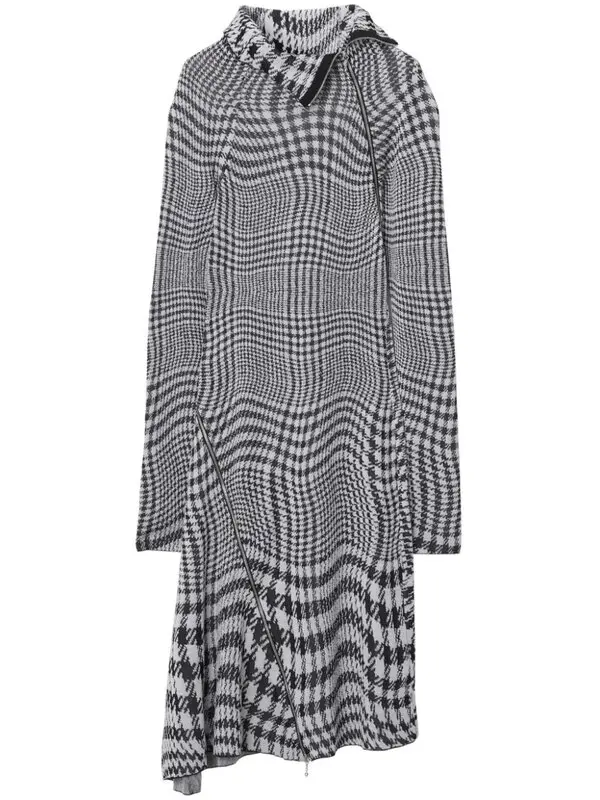 Burberry Houndstooth-pattern Midi Dress