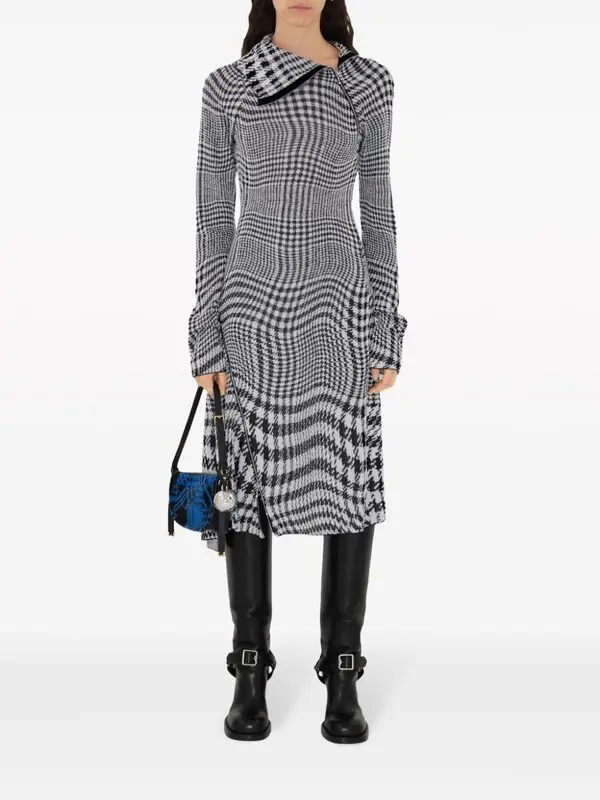 Burberry Houndstooth-pattern Midi Dress