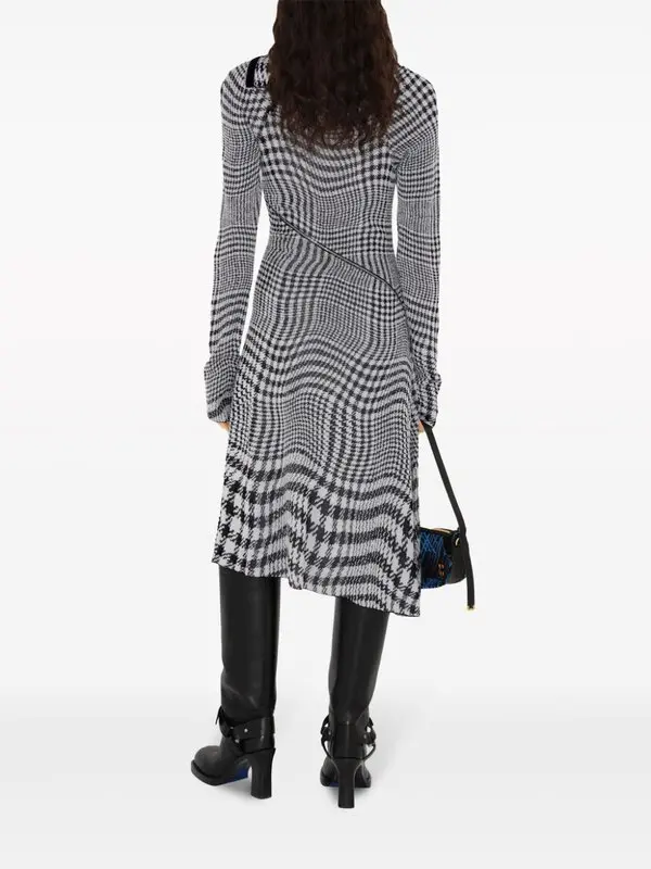 Burberry Houndstooth-pattern Midi Dress