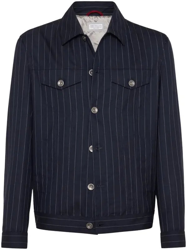 Brunello Cucinelli Striped Virgin-wool Jacket
