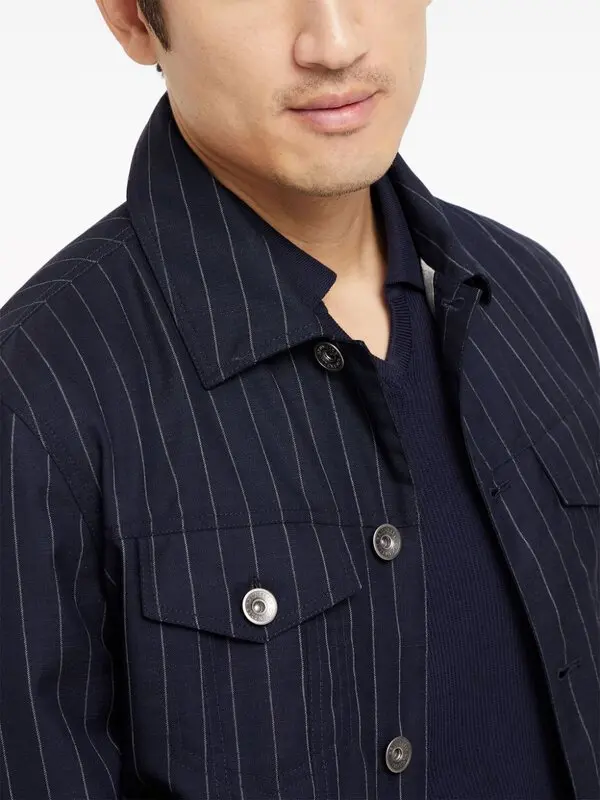 Brunello Cucinelli Striped Virgin-wool Jacket