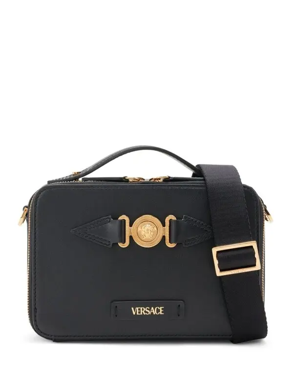 Versace Medusa Biggie Leather Tote - Black