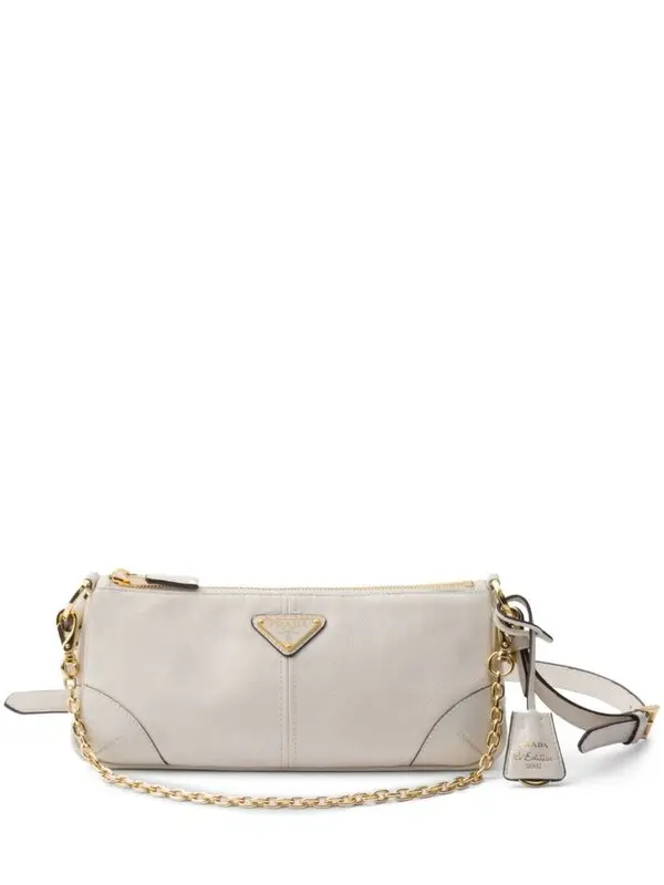 Prada Re-edition Leather Shoulder Bag - White