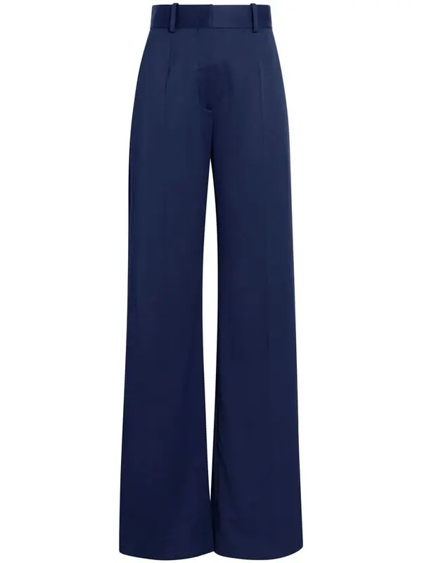Another Tomorrow Wide-leg Tailored Trousers - Blue