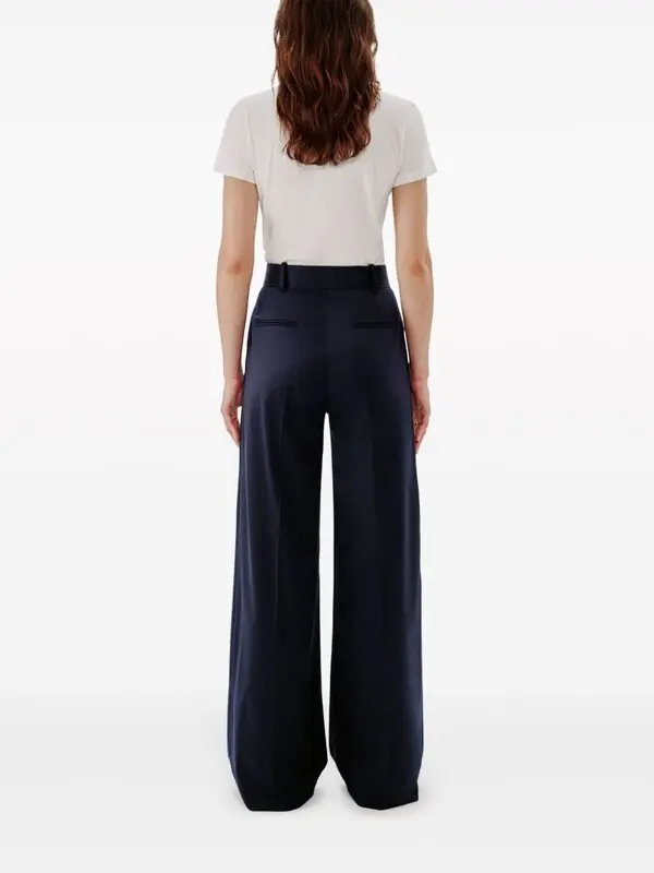 Another Tomorrow Wide-leg Tailored Trousers - Blue