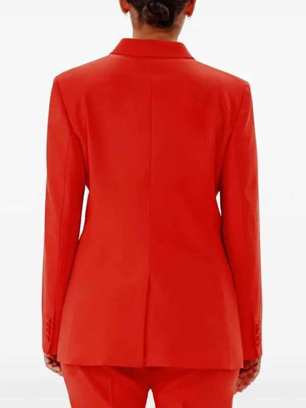 Another Tomorrow Single-breasted Merino Wool Blazer - Red