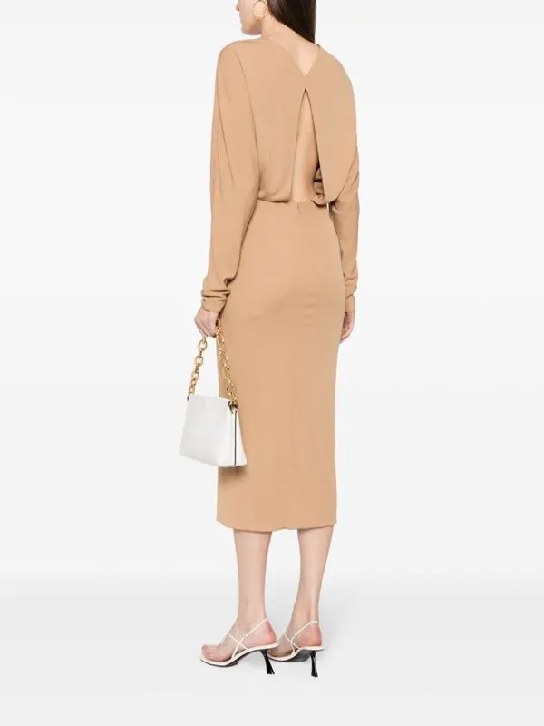 Khaite The Trina Open-back Midi Dress - Brown
