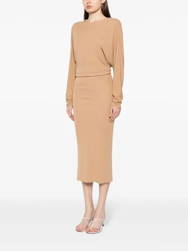 Khaite The Trina Open-back Midi Dress - Brown