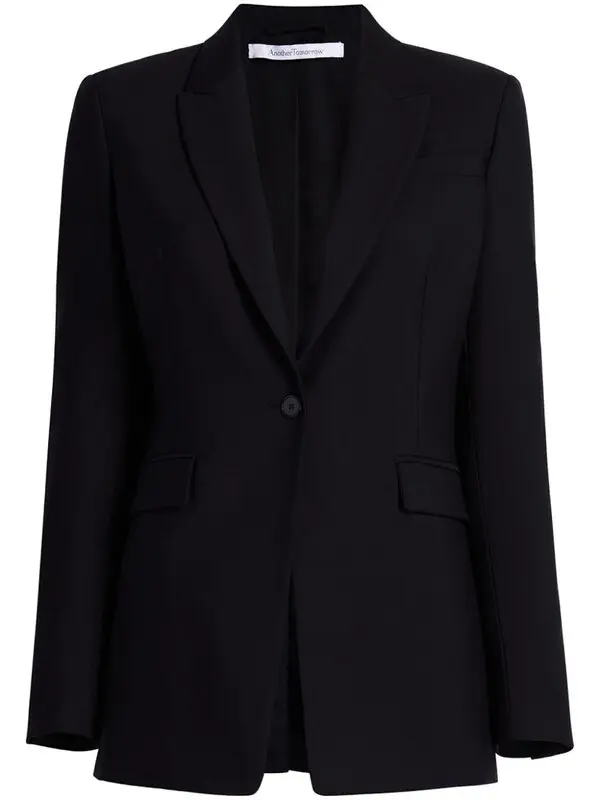 Another Tomorrow Single-breasted Merino Wool Blazer