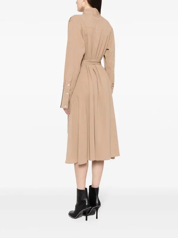 PETER DO Belted Waist Button-down Midi Dress - Neutrals