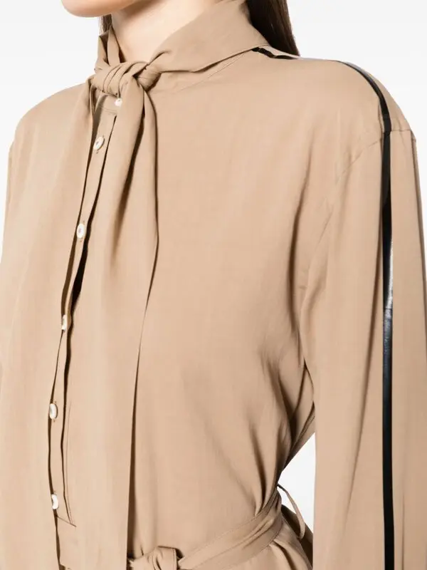 PETER DO Belted Waist Button-down Midi Dress - Neutrals