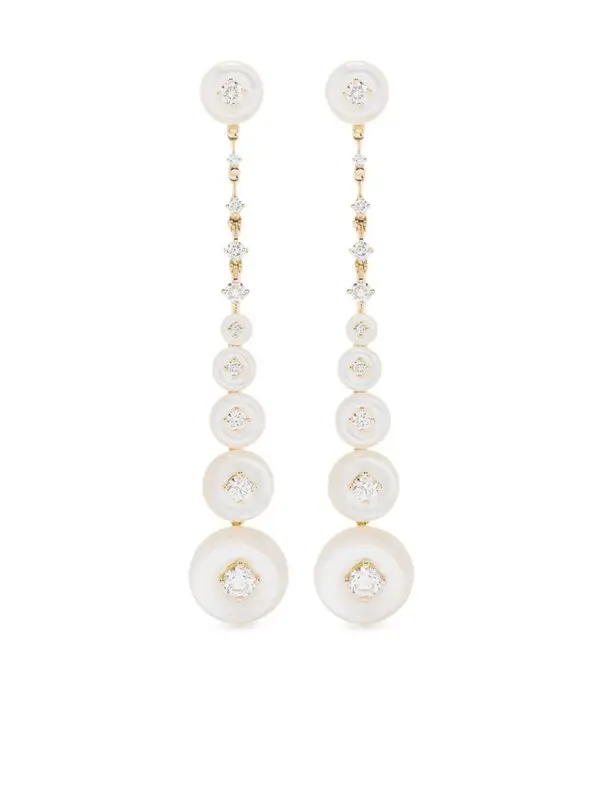 Fernando Jorge 18kt Gold Diamond And Mother-of-pearl Earrings - Yellow