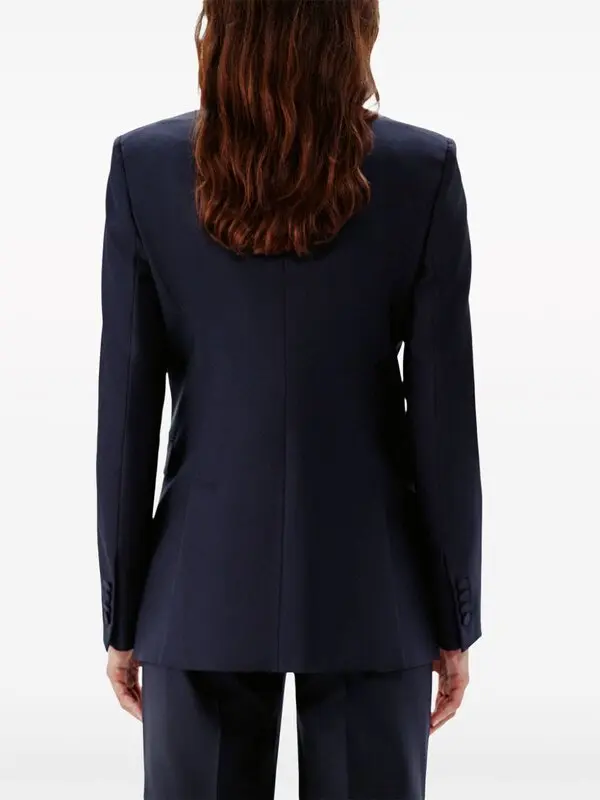 Another Tomorrow Double-breasted Merino Wool Blazer - Blue