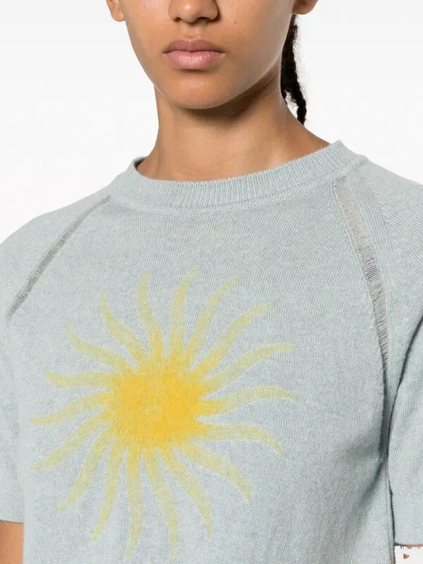 BARRIE Sun-motif Cashmere Top