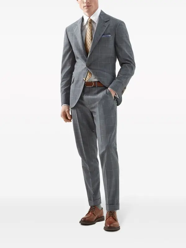Brunello Cucinelli Check-pattern Wool Trousers
