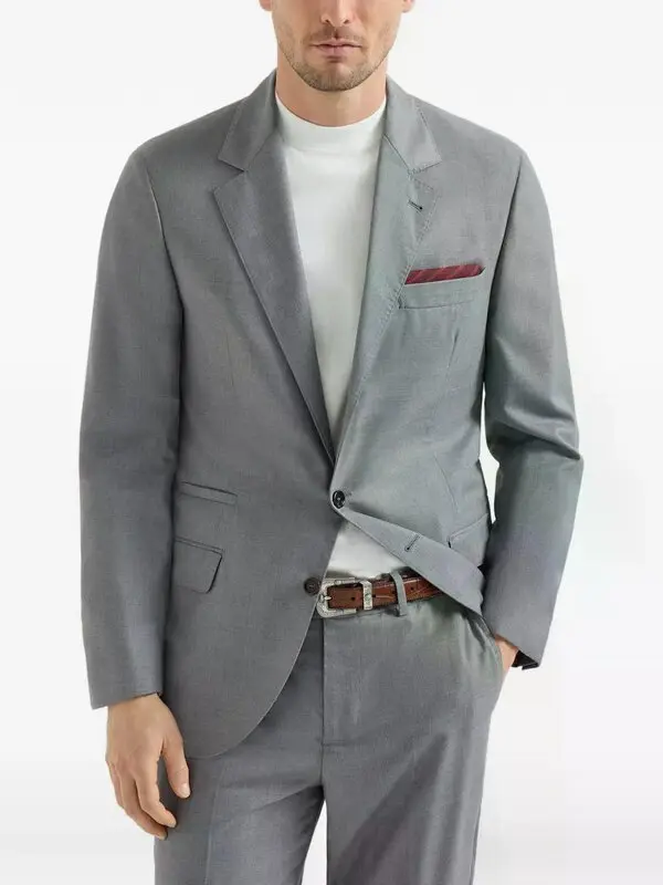 Brunello Cucinelli Virgin Wool And Silk Lightweight Hopsack Blazer