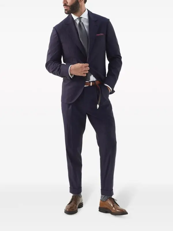 Brunello Cucinelli Pinstripe Virgin-wool Blazer - Blue