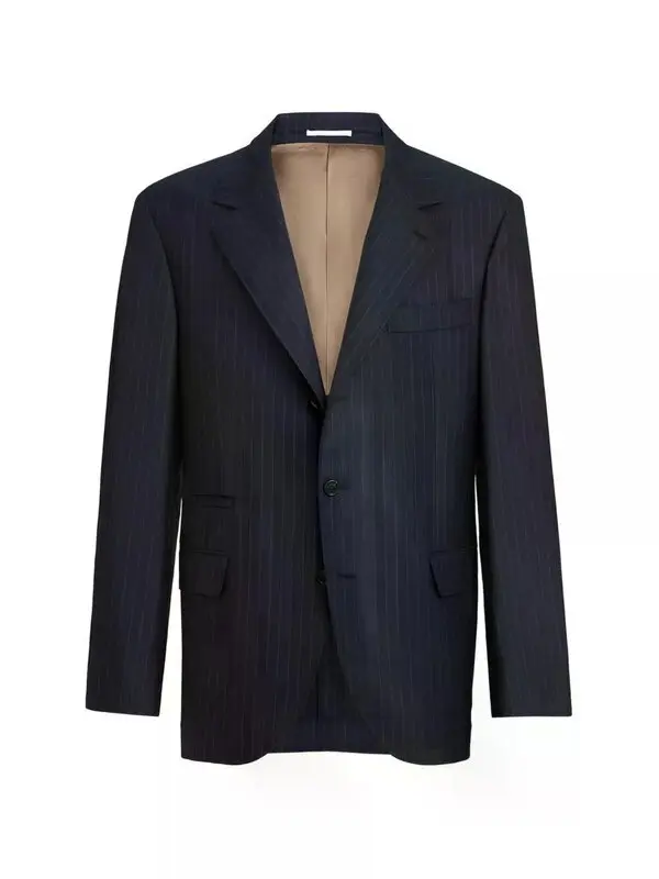 Brunello Cucinelli Virgin Wool Chalk Stripe Batavia Blazer