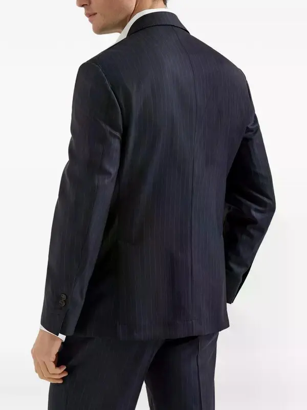Brunello Cucinelli Virgin Wool Chalk Stripe Batavia Blazer