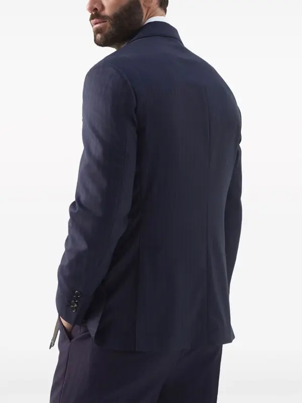 Brunello Cucinelli Pinstripe Virgin-wool Blazer - Blue