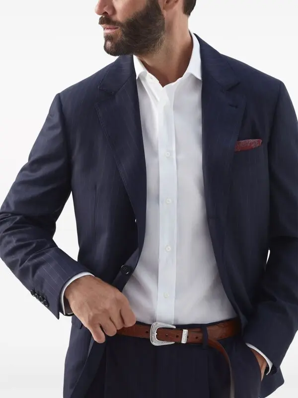 Brunello Cucinelli Pinstripe Virgin-wool Blazer - Blue