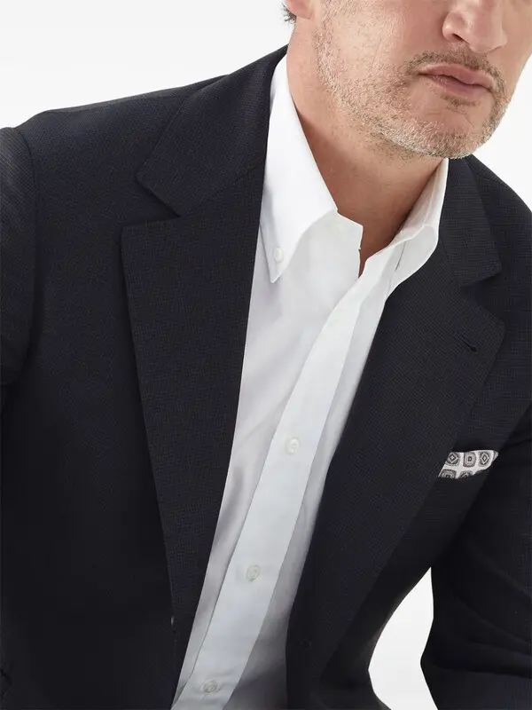 Brunello Cucinelli Houndstooth Virgin-wool Blazer - Grey