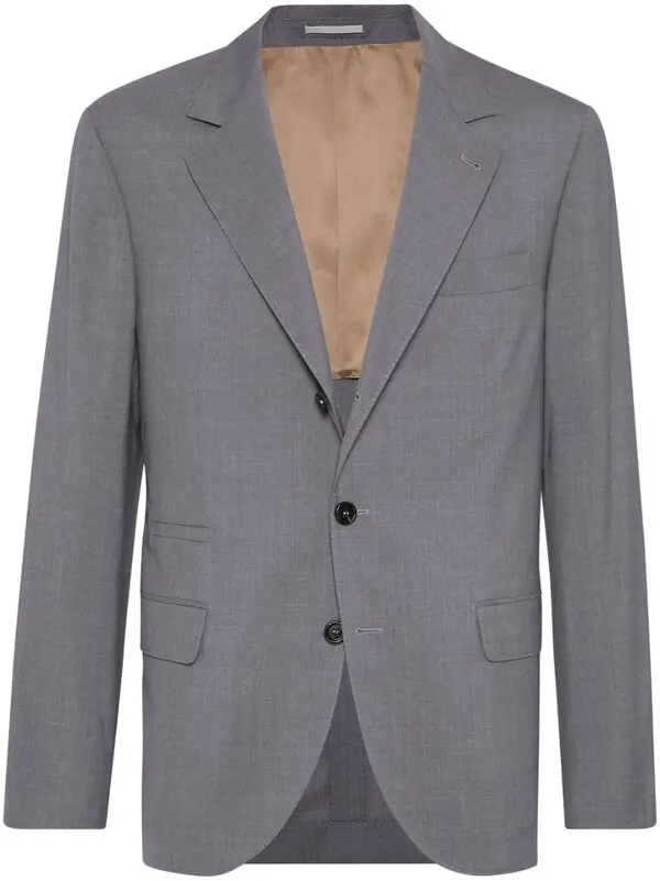 Brunello Cucinelli Notched-lapels Single-breasted Suit - Grey