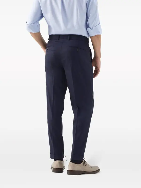 Brunello Cucinelli Tapered-leg Wool Trousers - Blue