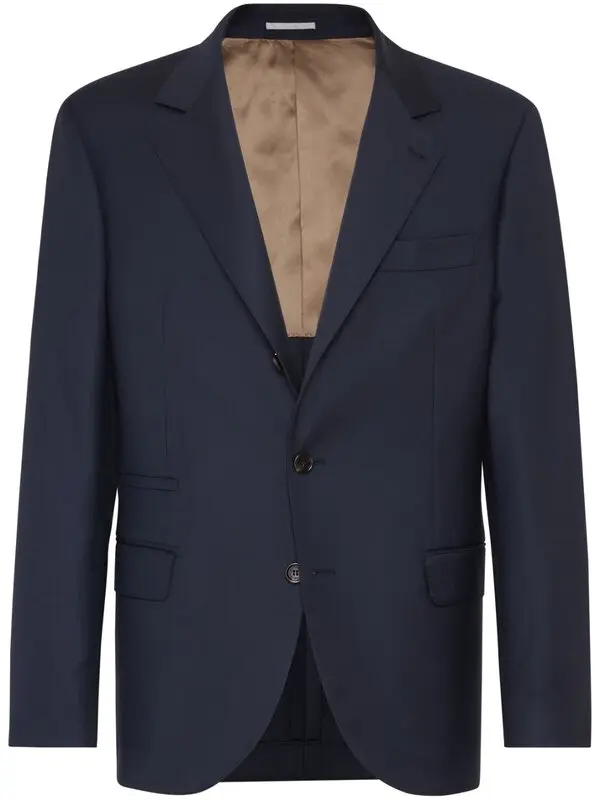 Brunello Cucinelli Single-breasted Virgin-wool Blazer - Blue