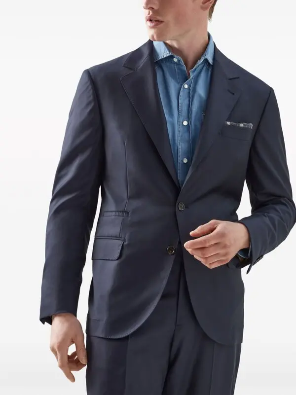 Brunello Cucinelli Single-breasted Virgin-wool Blazer - Blue
