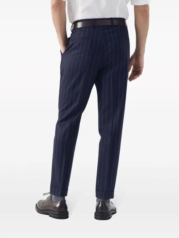 Brunello Cucinelli Tapered-leg Wool Trousers - Blue