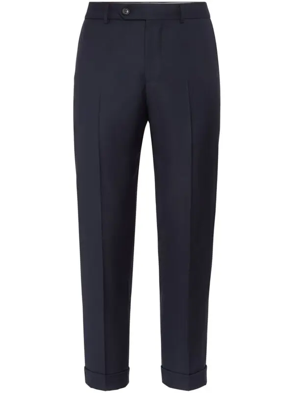 Brunello Cucinelli Tapered-leg Wool Trousers - Blue