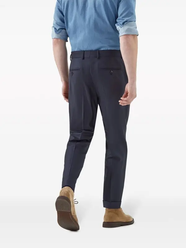 Brunello Cucinelli Tapered-leg Wool Trousers - Blue