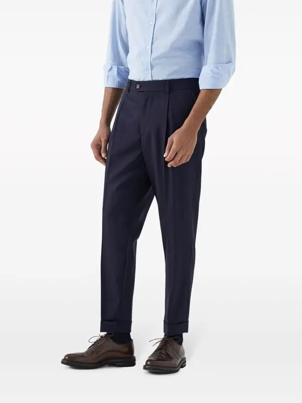 Brunello Cucinelli Check-pattern Trousers - Blue