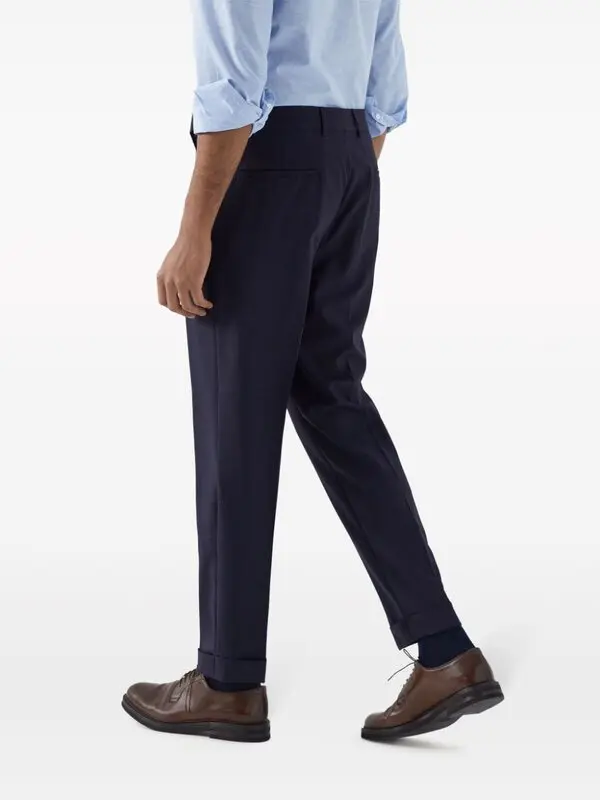 Brunello Cucinelli Check-pattern Trousers - Blue