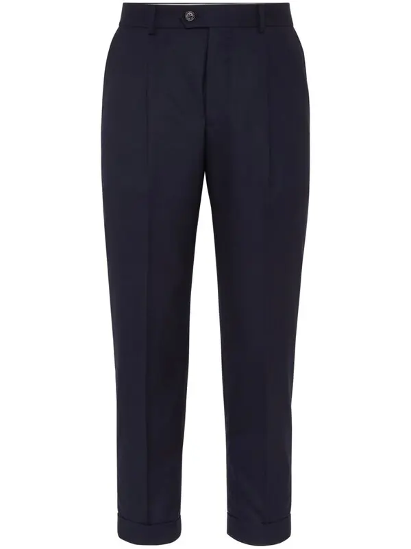 Brunello Cucinelli Tapered-leg Wool Trousers - Blue
