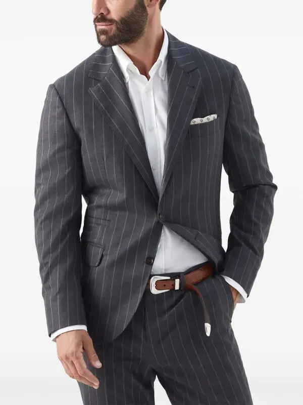 Brunello Cucinelli Chalk-stripe Wool Blazer