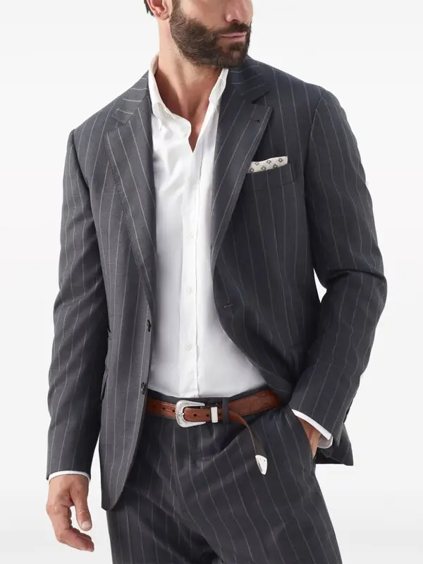 Brunello Cucinelli Chalk-stripe Wool Blazer