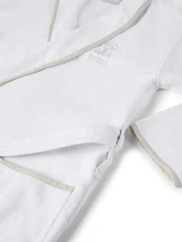 Brunello Cucinelli Logo-embroidered Bath Robe - White