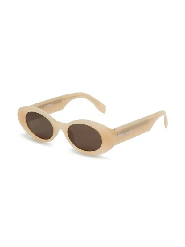 Palm Angels Gilroy Oval-frame Sunglasses - Neutrals