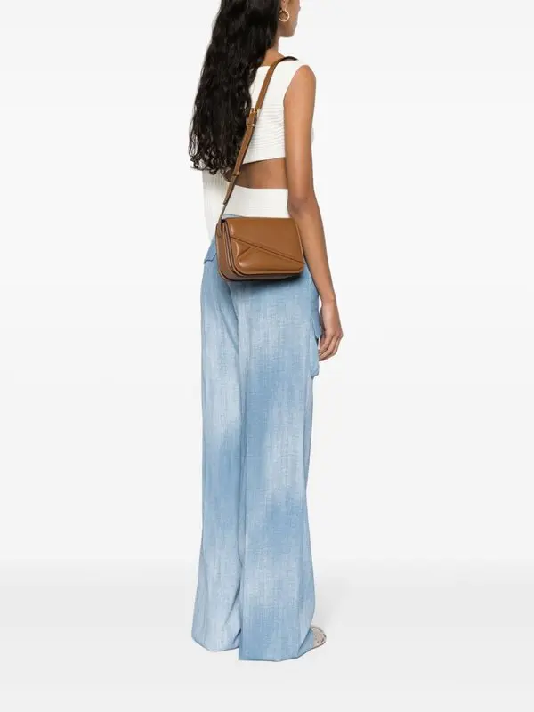 WANDLER Oscar Trunk Leather Crossbody Bag - Brown