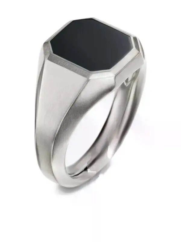 David Yurman Sterling Streamline Onyx Signet Ring - Silver