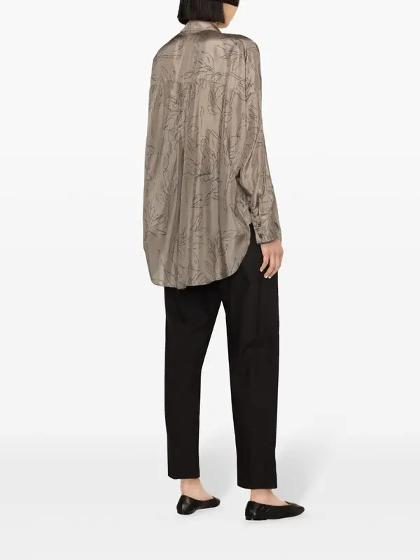 Brunello Cucinelli Printed Silk Shirt